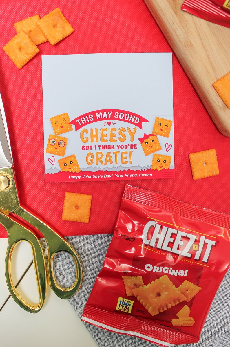 Cheese Cracker Valentine, Valentine Printable, Kids Valentines ...