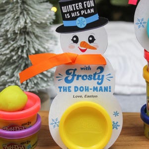 Play Dough Snowman Gift Printable, Christmas Gift for Kids, School Gift ...