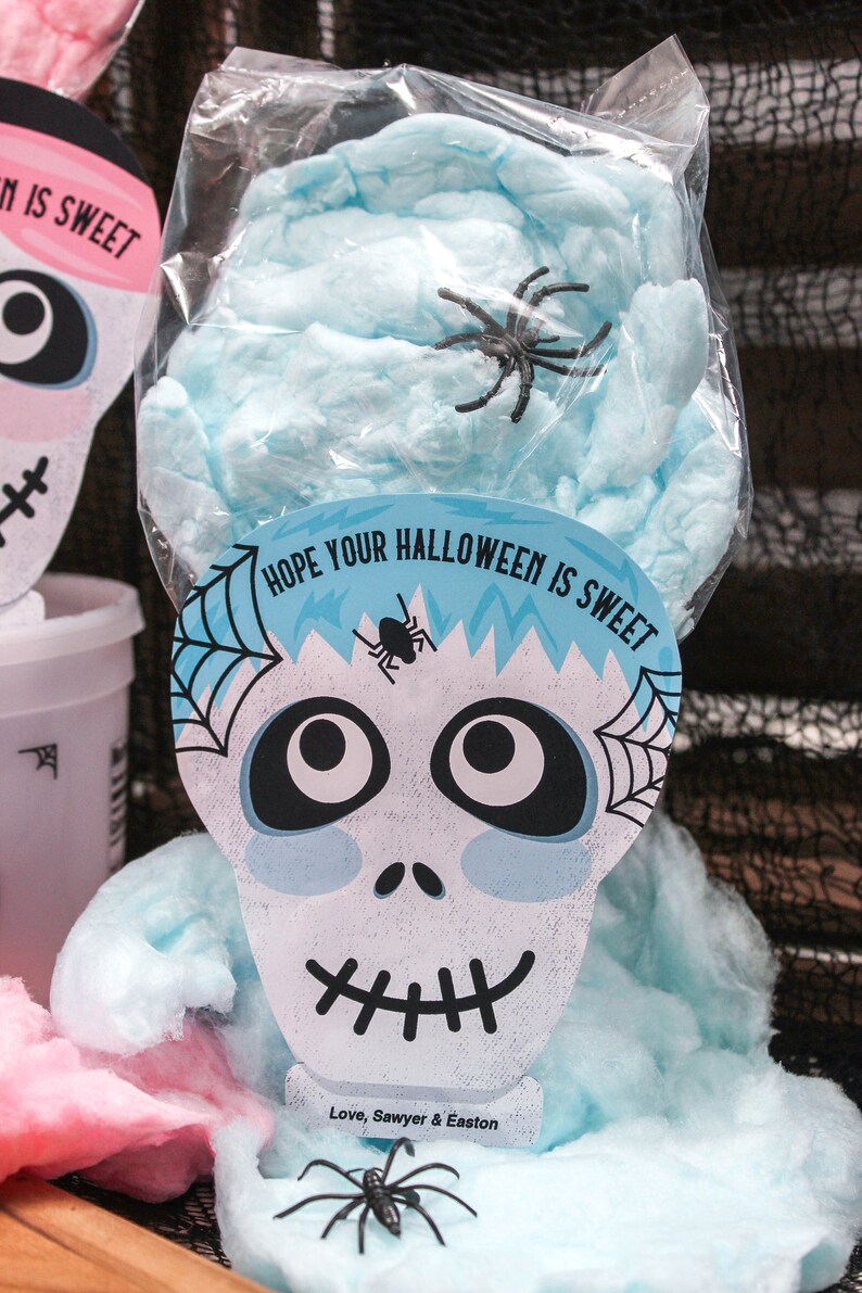 Skeleton Cotton Candy Halloween Treat Printable, Halloween Treat Bag ...