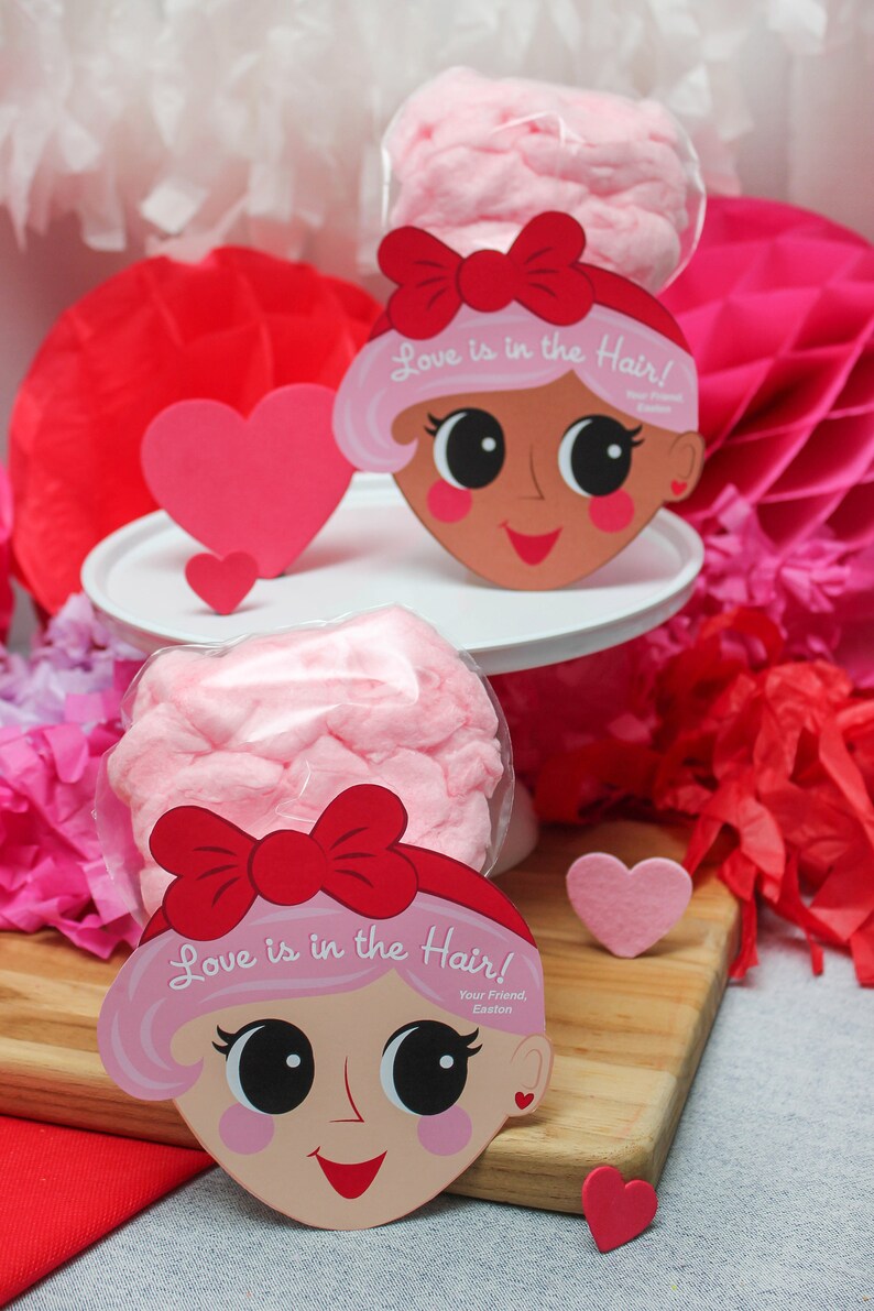 Cotton Candy Valentine, Cotton Candy Valentine Printable, Kids ...
