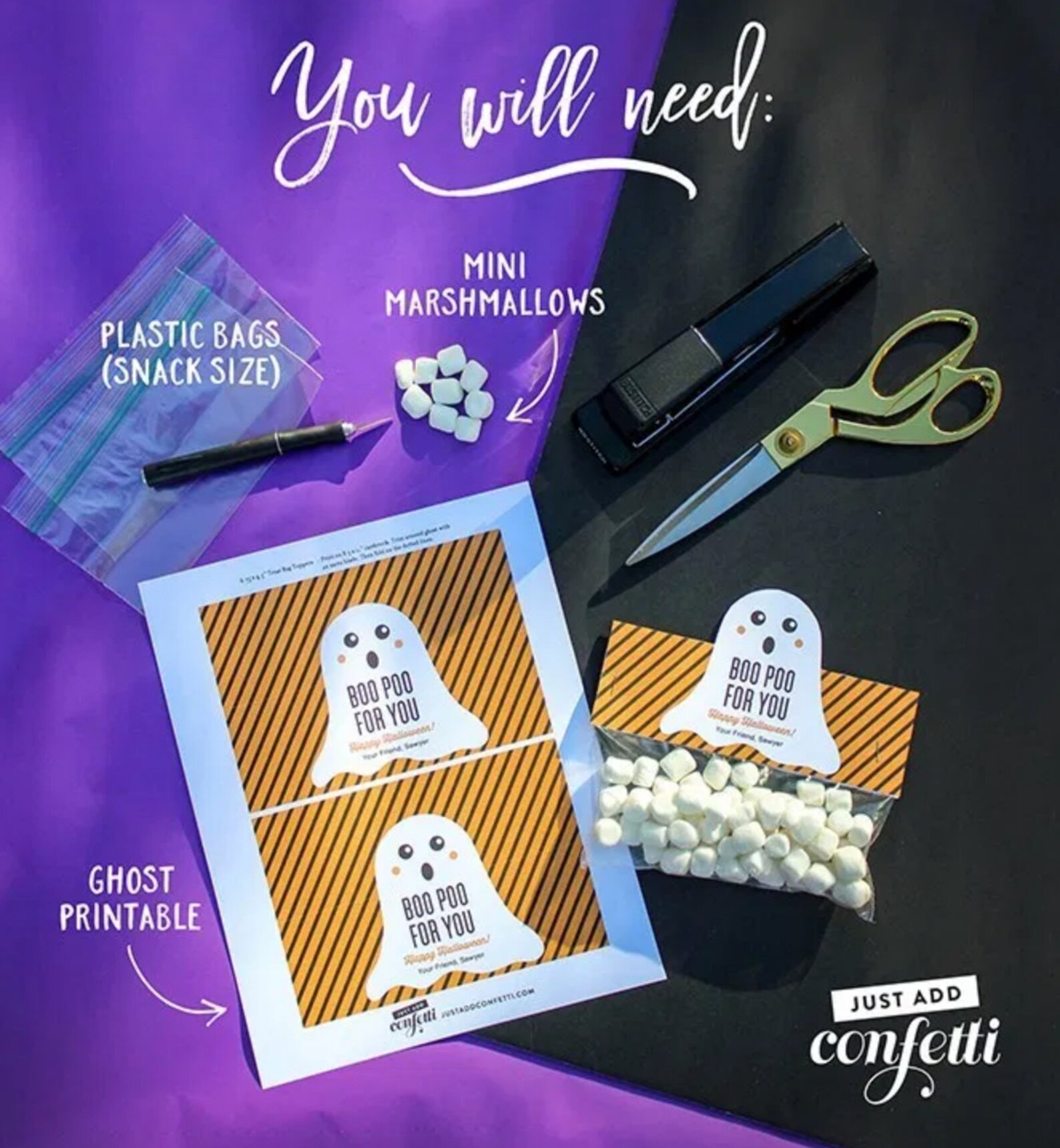 Boo Poo for You Halloween Treat Bag Topper Halloween Party | Etsy