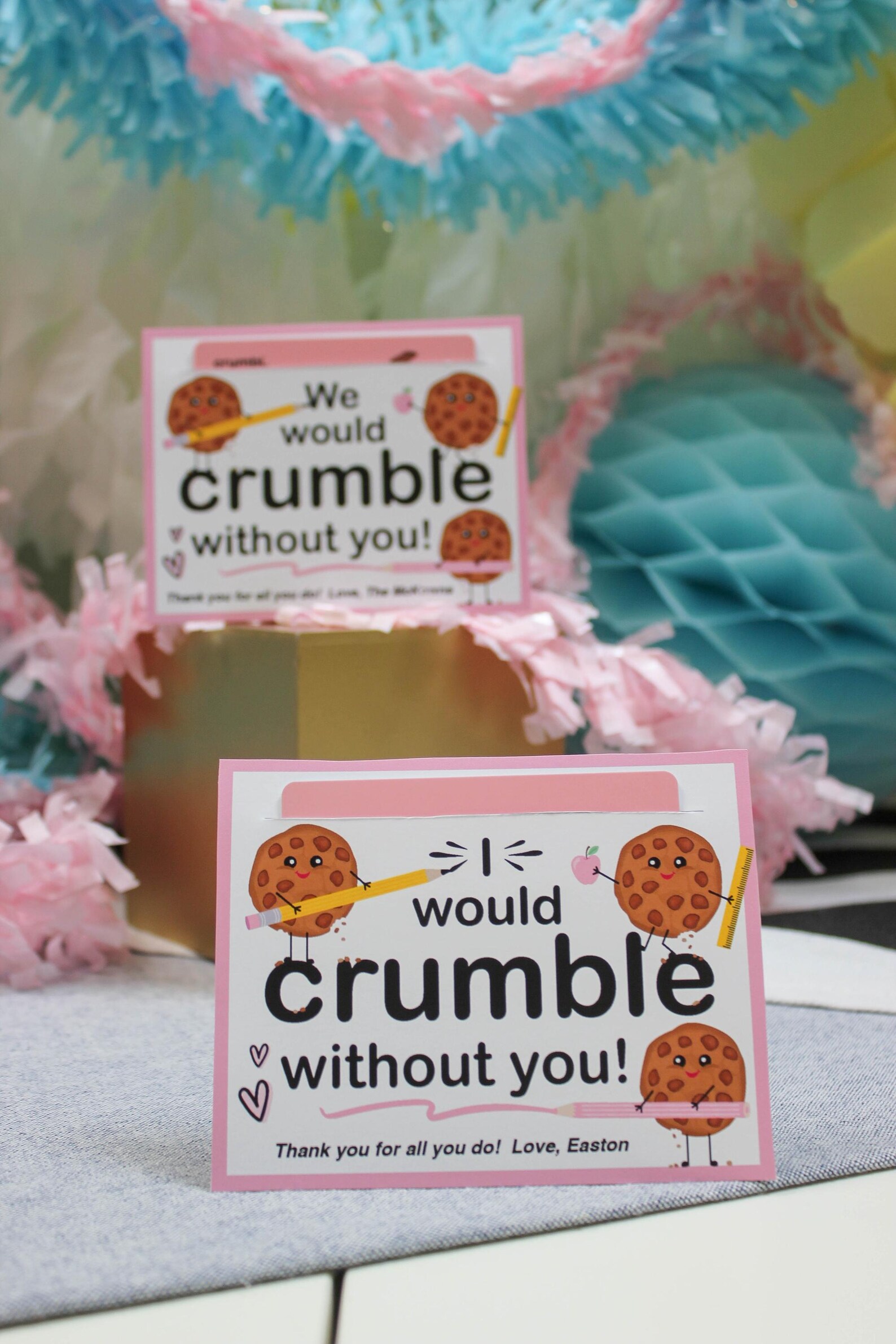 Cookie Gift Card Holder Printable, Crumble Without You, Cookie, Teacher ...