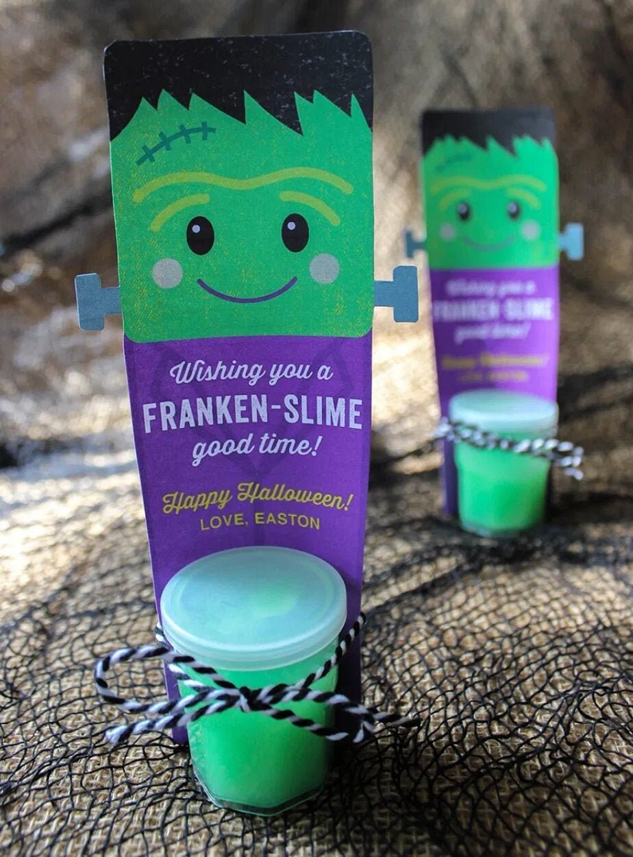 Franken-slime Halloween Treat Printable Tag, Classroom Halloween Treat ...
