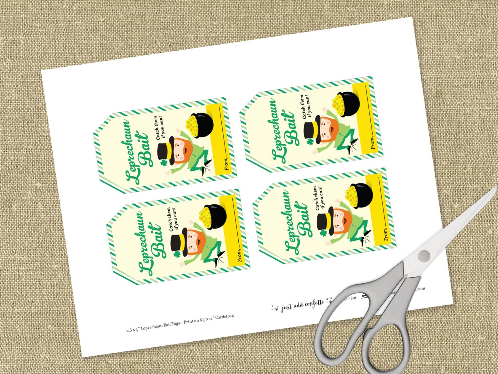 Leprechaun Bait Tags - Printable - Treat Bag Tags, Gift Tags, St ...