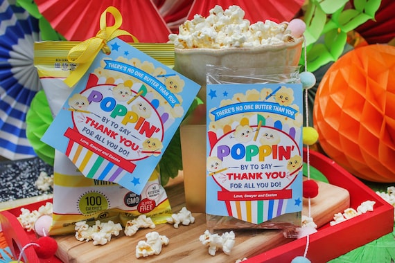 Popcorn Teacher Appreciation Printable Teacher Gift Popcorn - Etsy