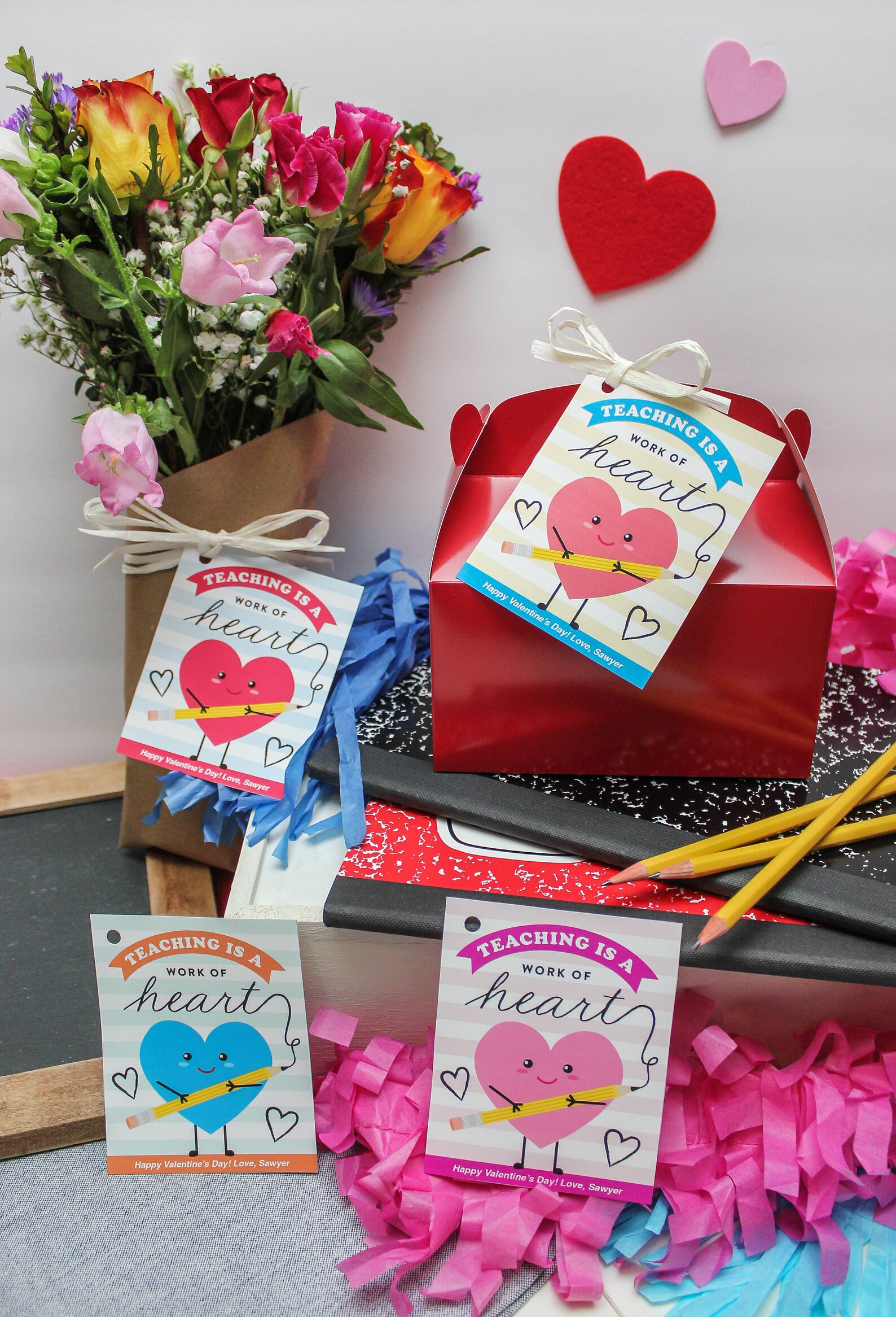 Teaching is a Work of Heart Printable Gift Tag Teacher Gift - Etsy