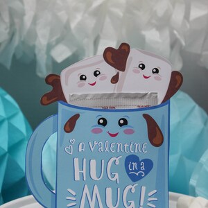 Hot Cocoa Kids Valentine Printable, Hug in a Mug, Hot Chocolate ...