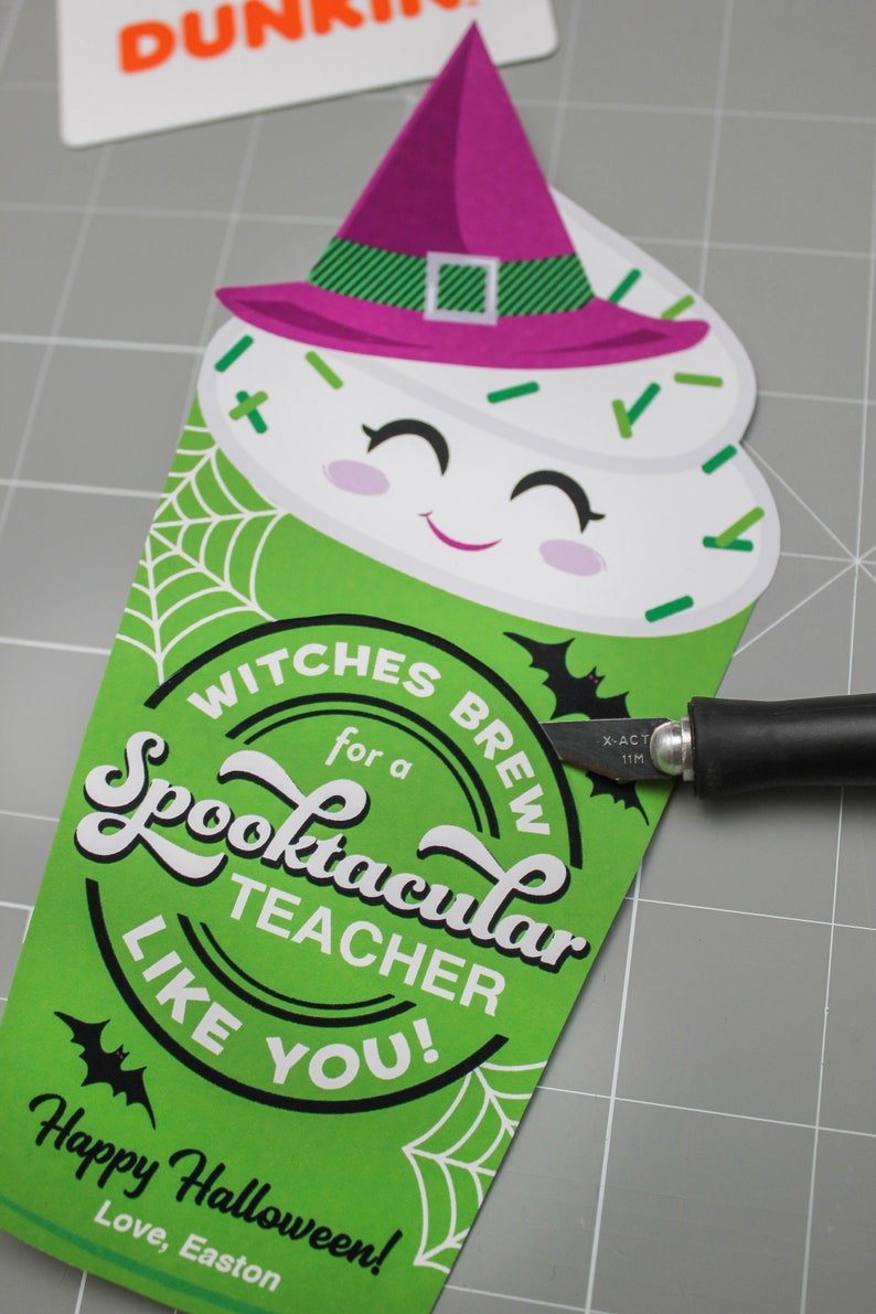 Halloween Coffee Gift Card Printable Teacher Gift Staff - Etsy