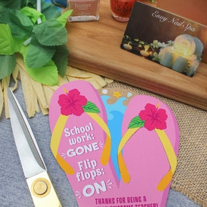 Flip Flop Teacher Gift Printable, Nail Polish Gift, Nail Salon Gift ...