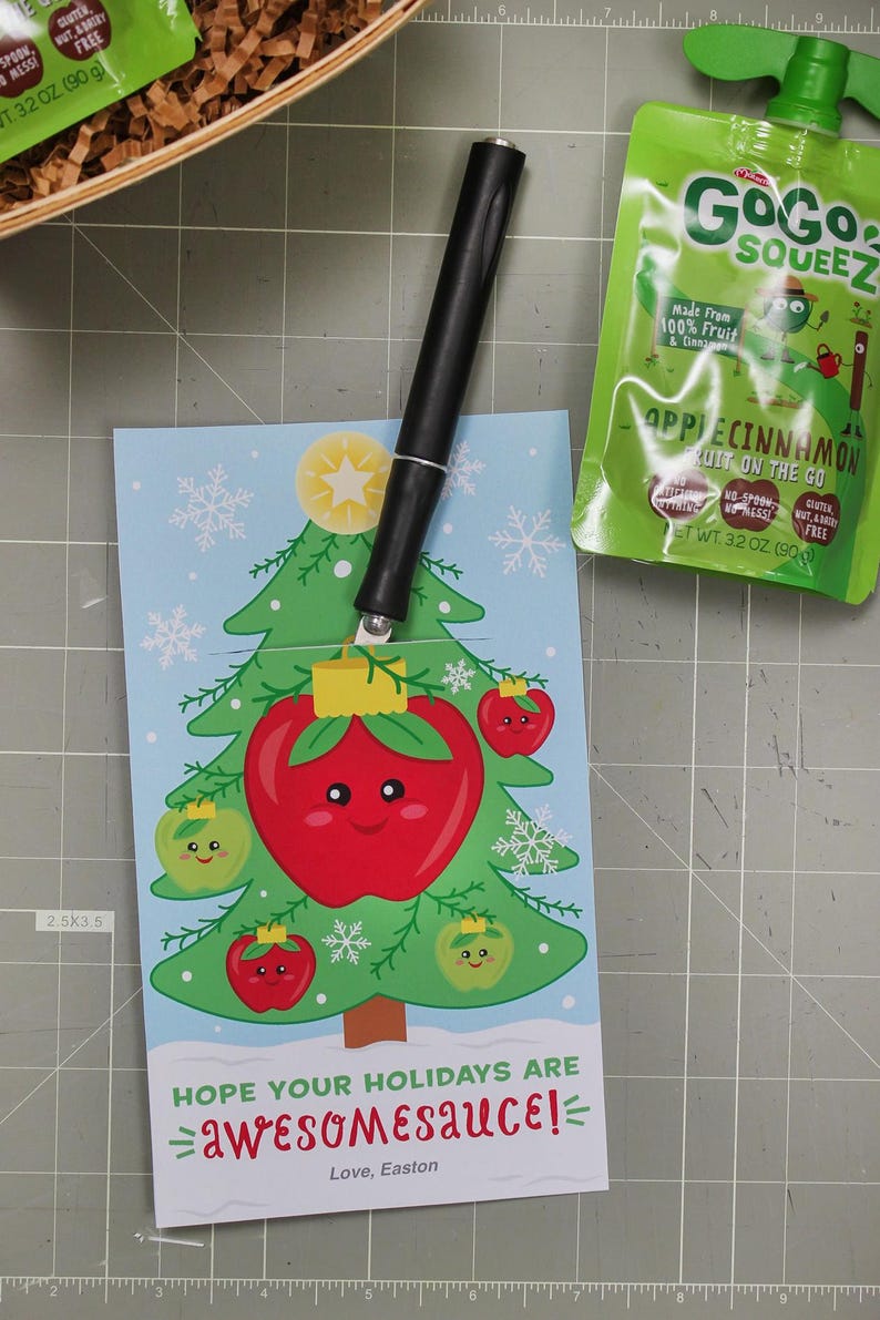 Applesauce Christmas Treat, Kids Christmas Printable, Awesomesauce ...
