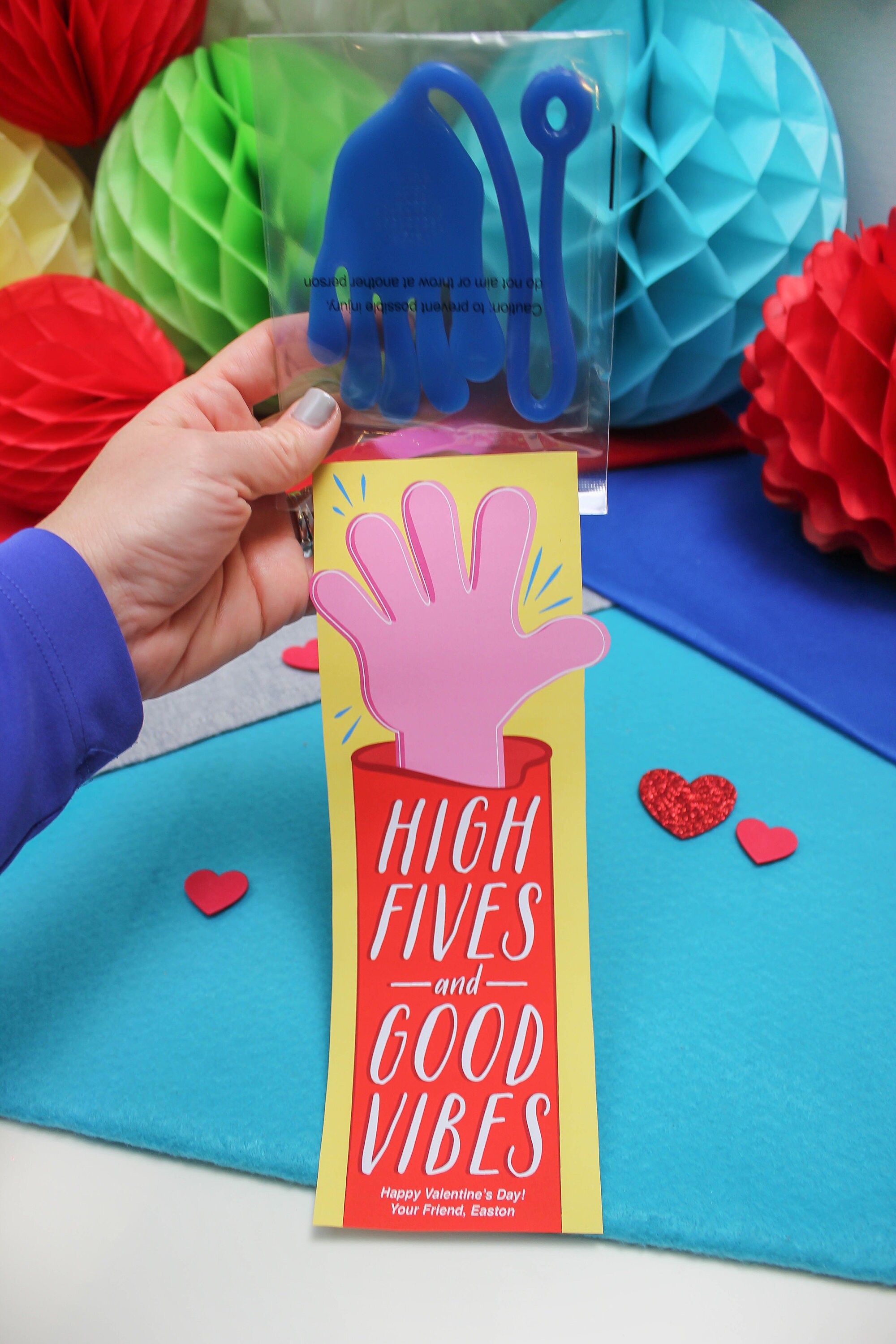 High Five Valentine, Sticky Hand Valentine, Valentine Printable, Kids ...
