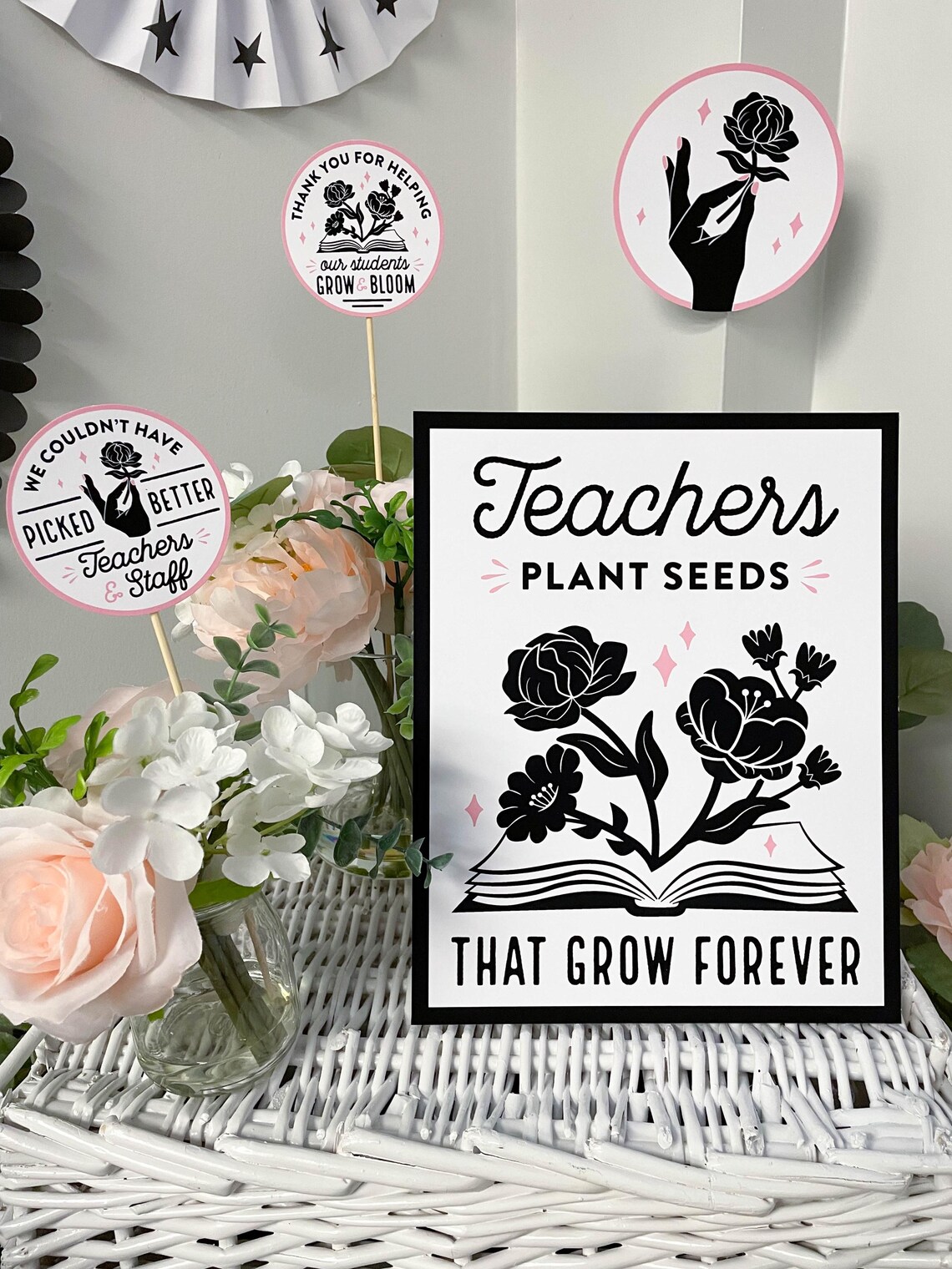 Back to School PTA PTO Luncheon Printables, Flower Market Printables ...
