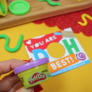 Play Dough Valentine Printable, Non-candy Valentine, Printable ...