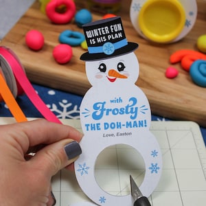 Play Dough Snowman Gift Printable, Christmas Gift for Kids, School Gift ...