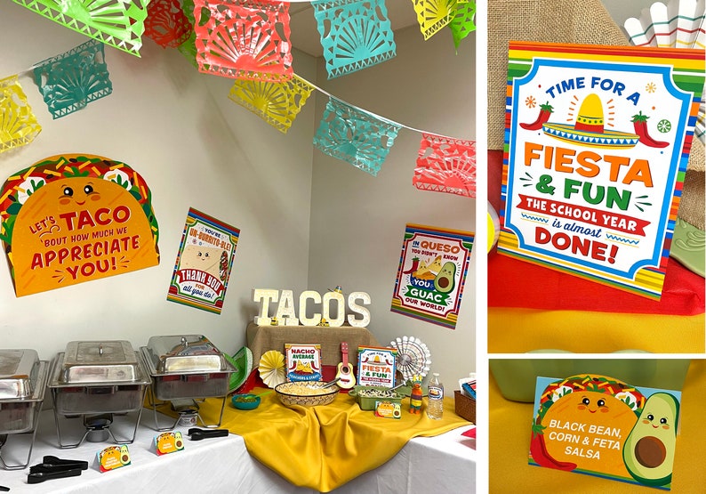 Teacher Appreciation Taco Fiesta Printable Pack, Taco Teacher Gift ...