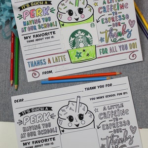 Coffee Teacher Appreciation Coloring Page and Gift Card Holder ...