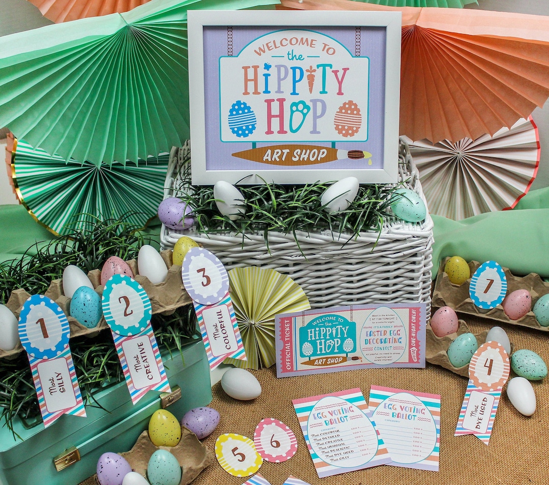 Easter Egg Decorating Contest Printables, Easter Printable Pack, Easter ...