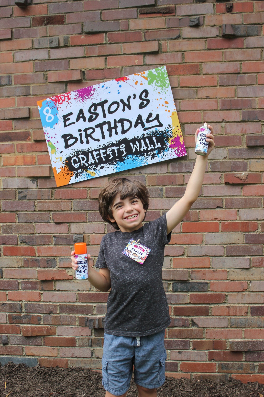 Art Party, Graffiti Wall Sign Printable, Spray Paint Silly String, Art ...