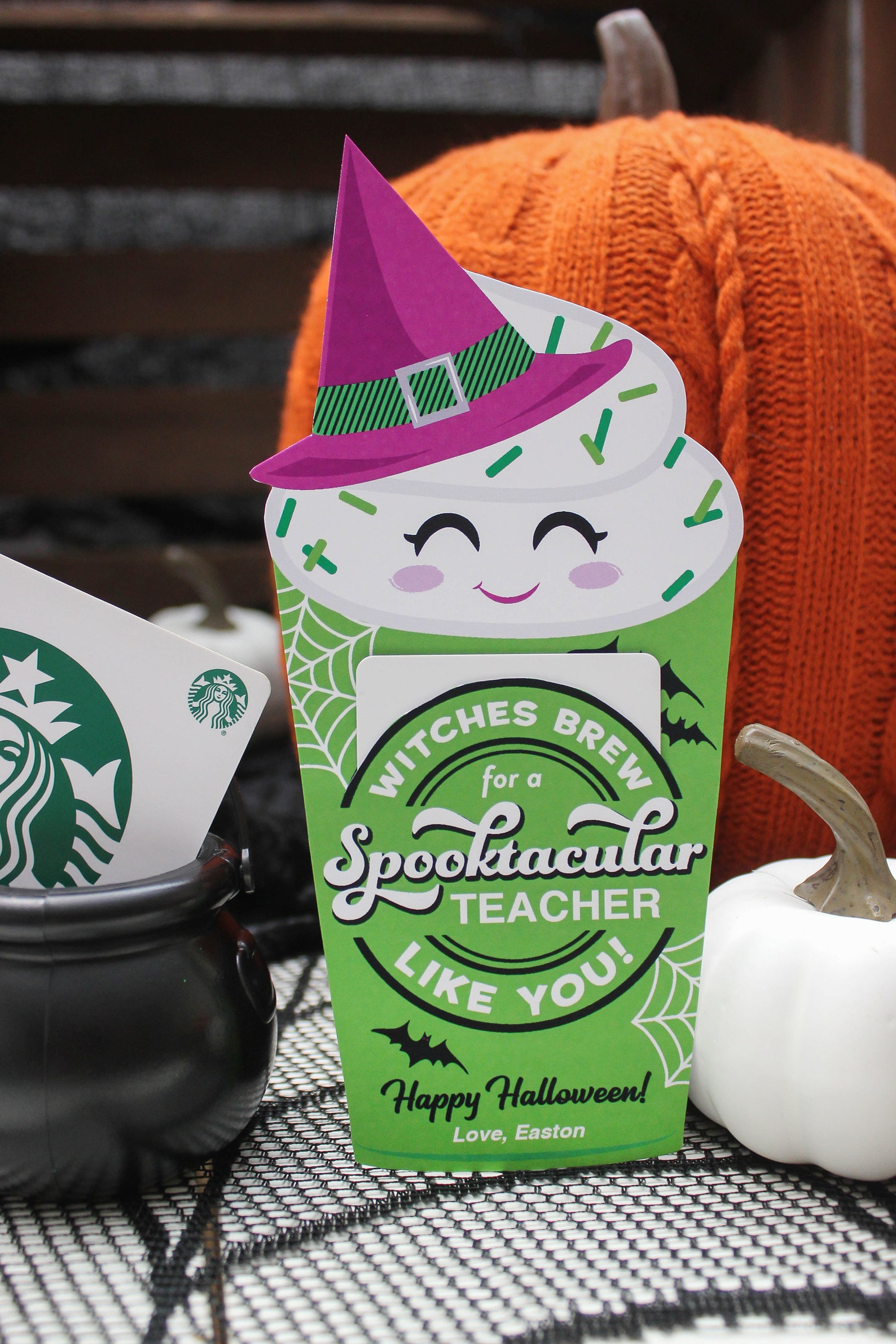 Halloween Coffee Gift Card Printable Teacher Gift Staff - Etsy