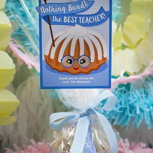 Bundt Cake Gift Tag Printable, Best Teacher, Teacher Gift, Staff Gift ...