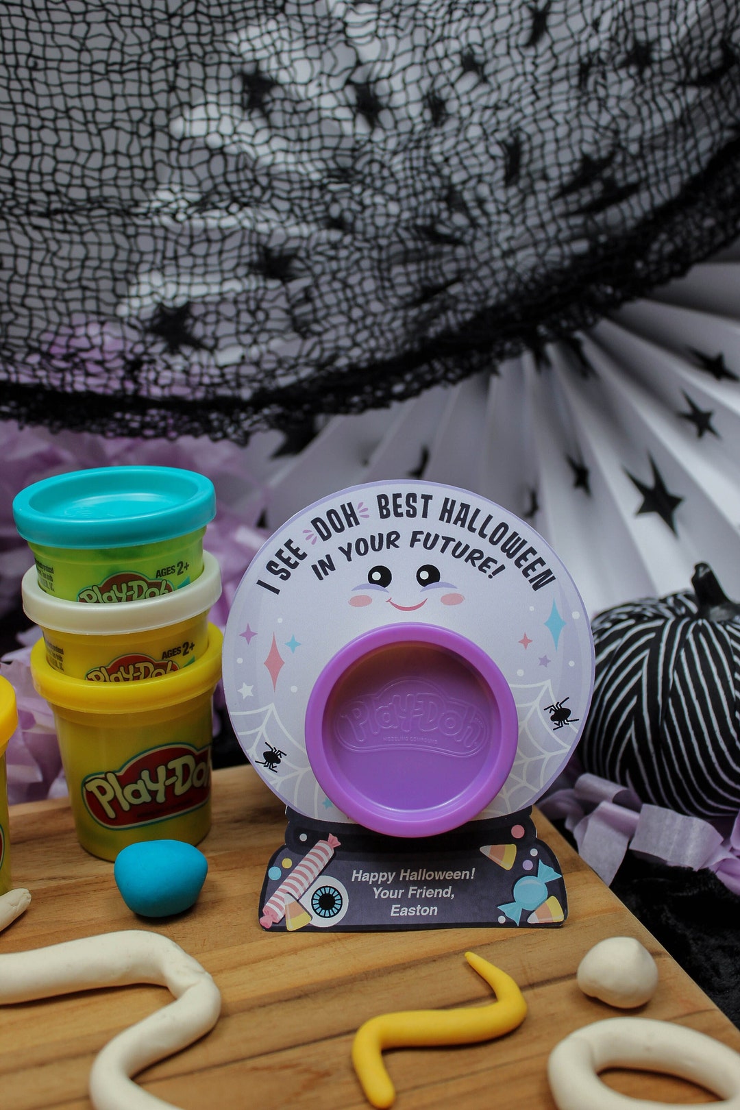 Play Dough Halloween Crystal Ball Gift Printable, Halloween Gift for ...