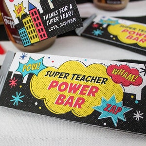Superhero Teacher Gift Printables, Gift Tag Printable, Candy Bar ...