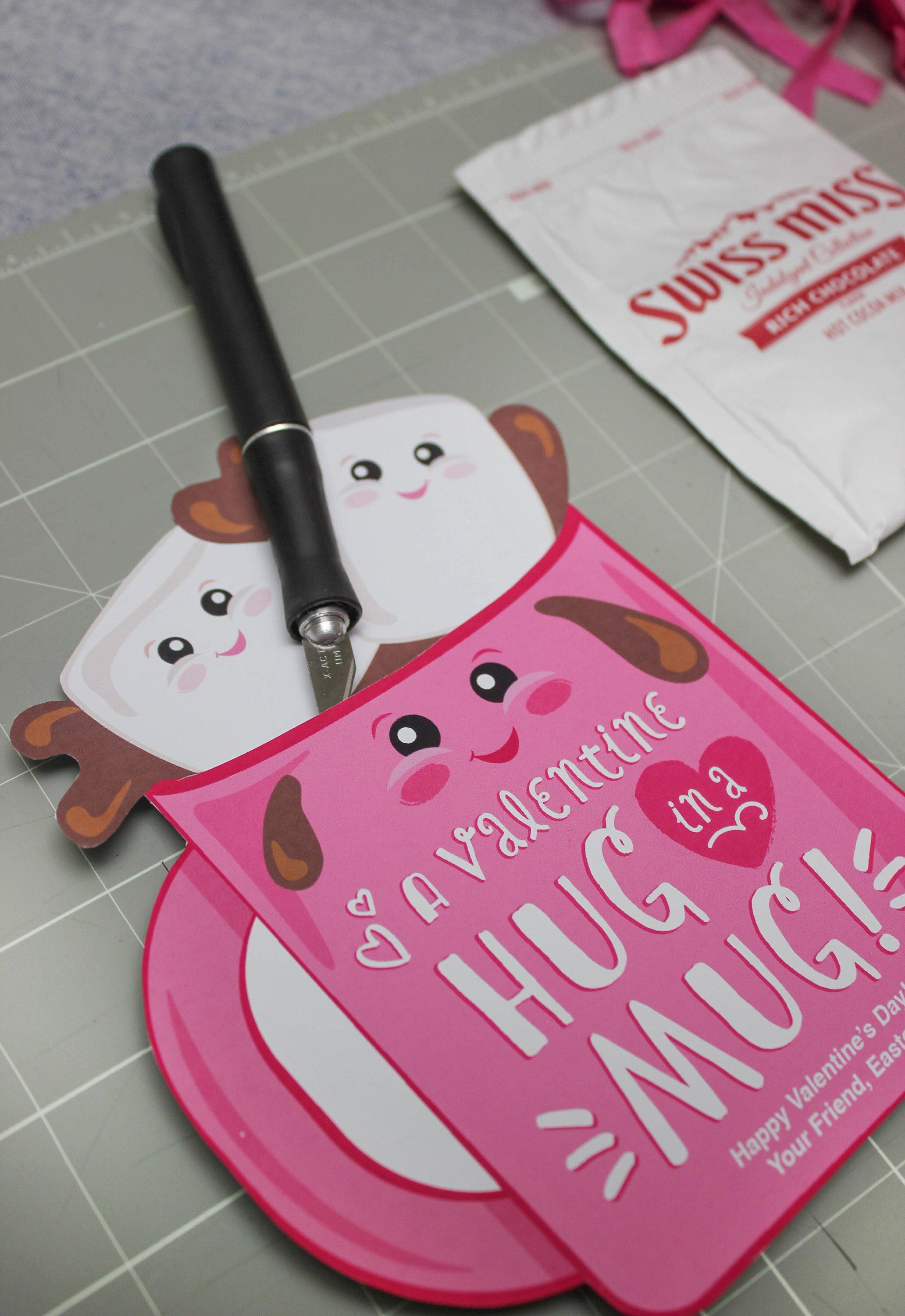 Hot Cocoa Kids Valentine Printable, Hug in a Mug, Hot Chocolate ...