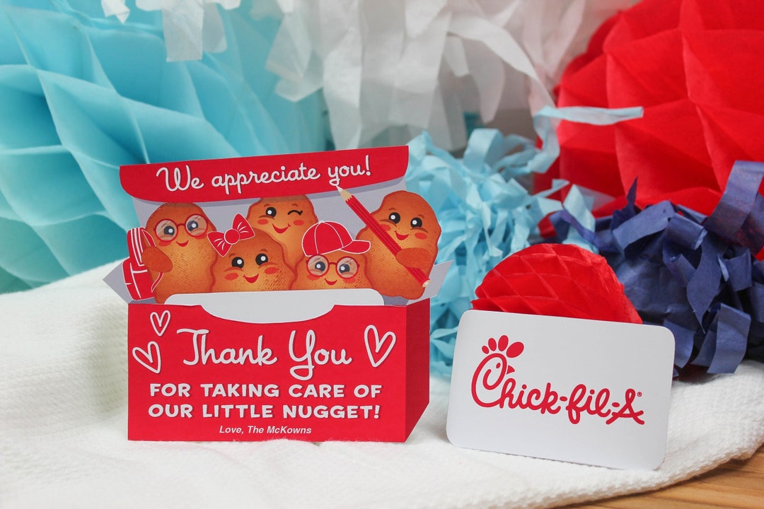 Teacher Appreciation Chicken Nugget Gift Card Holder (editable PDF) - Etsy