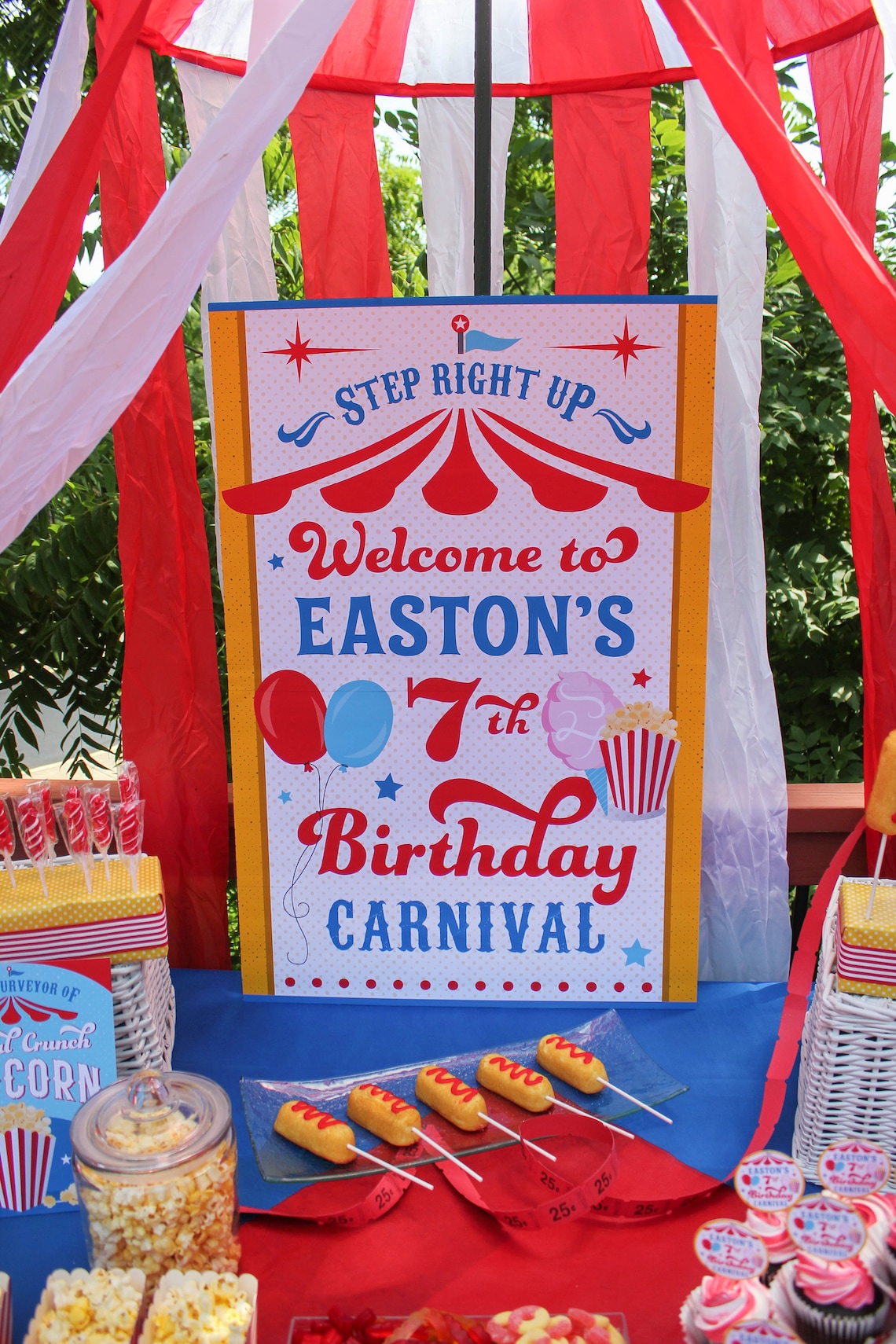 Carnival Birthday Party Backdrop Printable Carnival Kids - Etsy