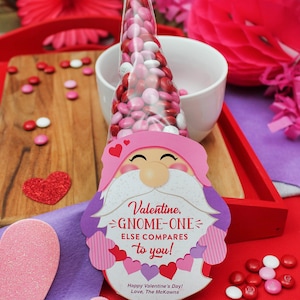 Valentine Gnome Printables, Gnome Treat Bag, Valentine Printable ...