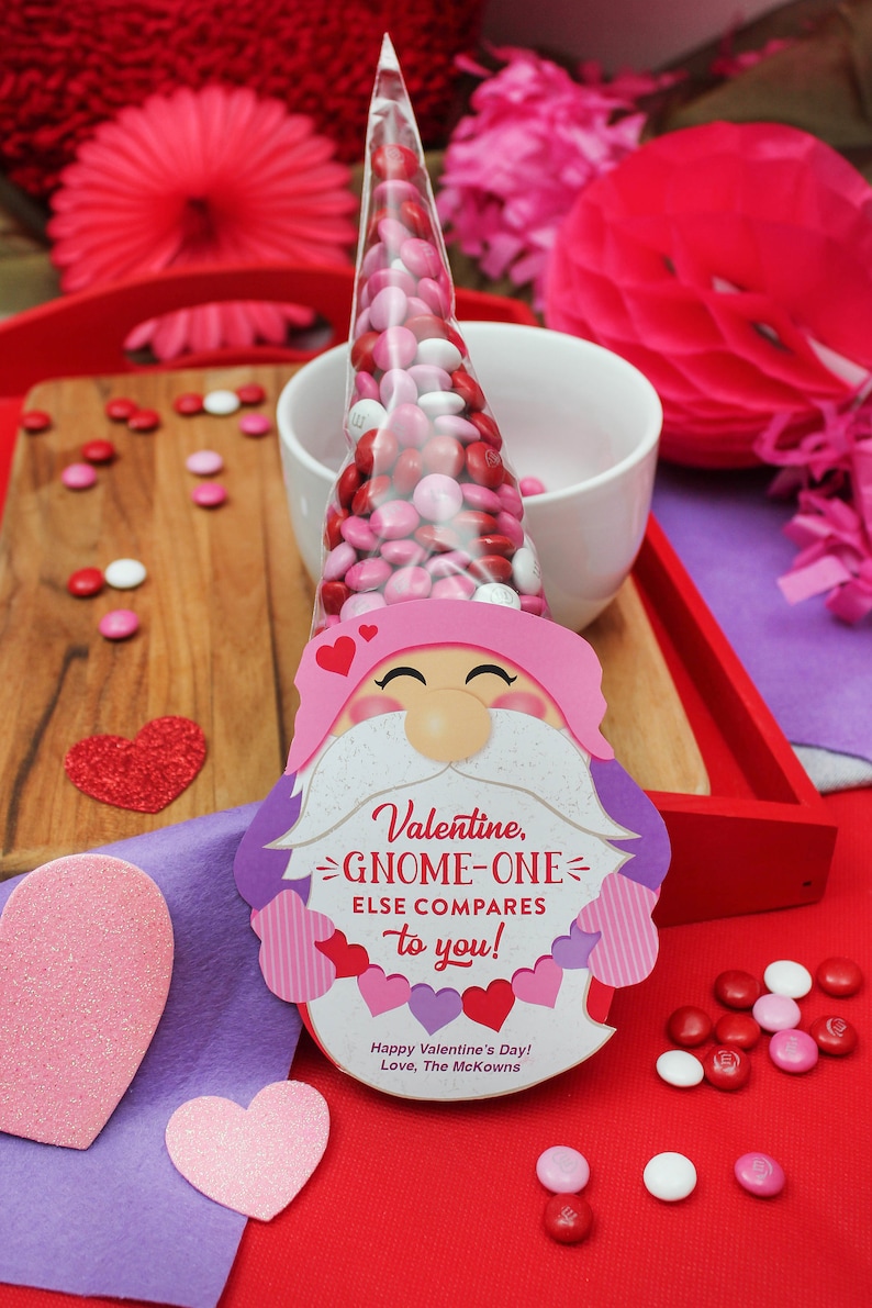 Valentine Gnome Printables Gnome Treat Bag Valentine - Etsy