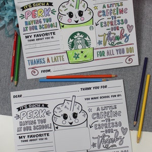 Coffee Teacher Appreciation Coloring Page and Gift Card Holder ...