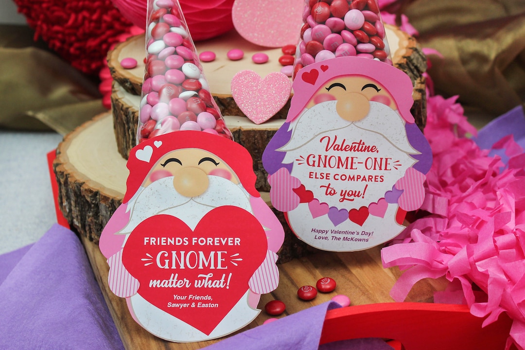 Valentine Gnome Printables, Gnome Treat Bag, Valentine Printable ...