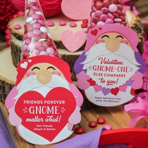 Valentine Gnome Printables, Gnome Treat Bag, Valentine Printable ...