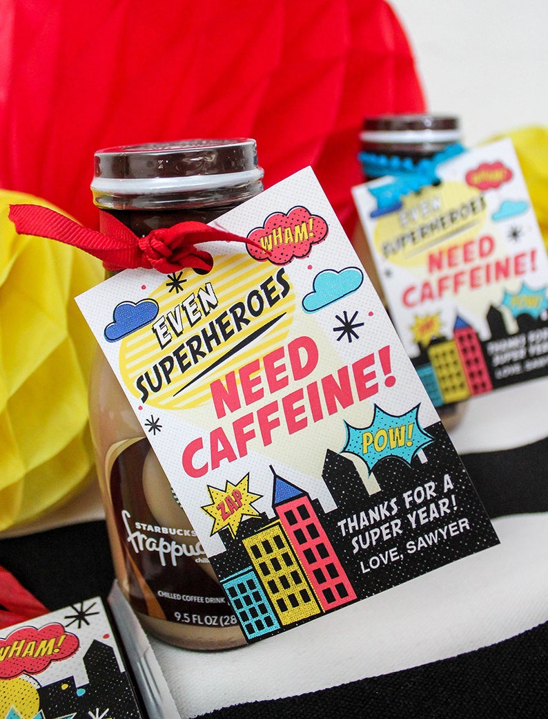 Superhero Teacher Gift Printables Gift Tag Printable Candy - Etsy