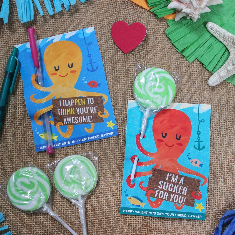 Octopus Valentine - Etsy