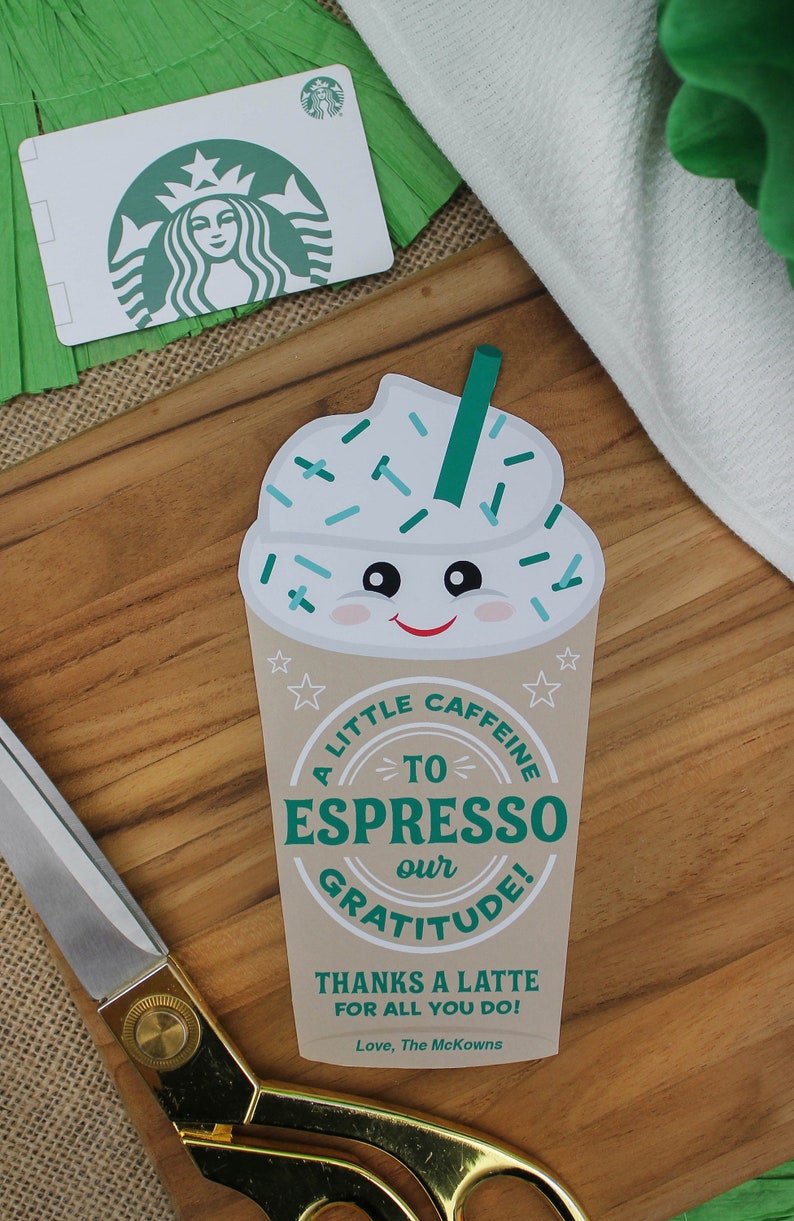 Coffee Thank You Gift Printable Teacher Gift Teacher - Etsy