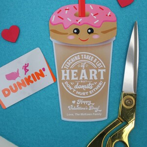 Donuts and Coffee Valentine's Day Gift Card Holder, Teacher Gift, Staff ...