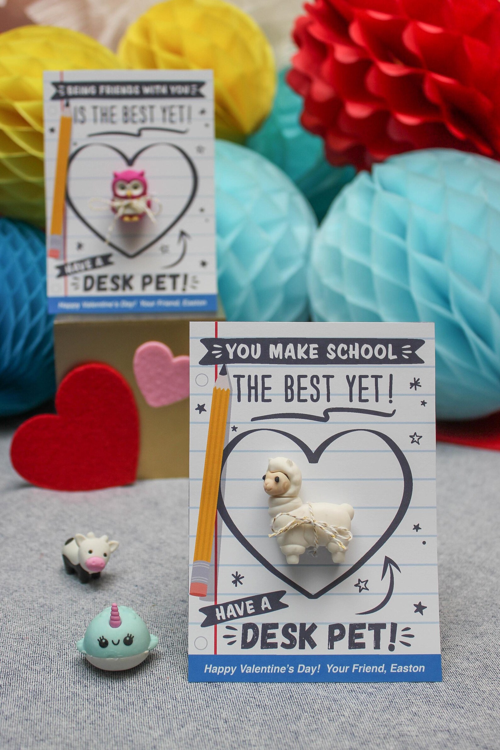 Desk Pet Kids Valentine, Desk Pet, Pocket Pet, Valentine Printable ...