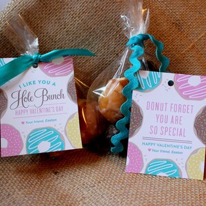 Donut Valentine - Personalized Editable PDF Printable, Classroom ...