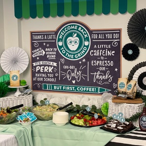 Back to School Coffee Shop Printable Pack, Coffee Themed Teacher Gift ...