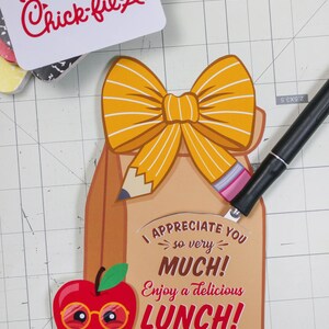 Teacher Appreciation Lunch Bag Gift Card Holder Printable, Restaurant ...