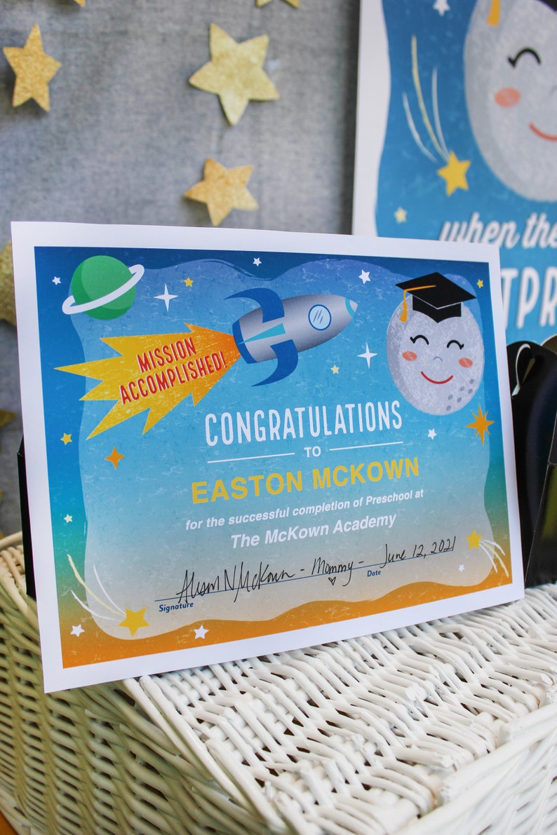 Outer Space Graduation Party Printable Pack - INSTANT DOWNLOAD ...