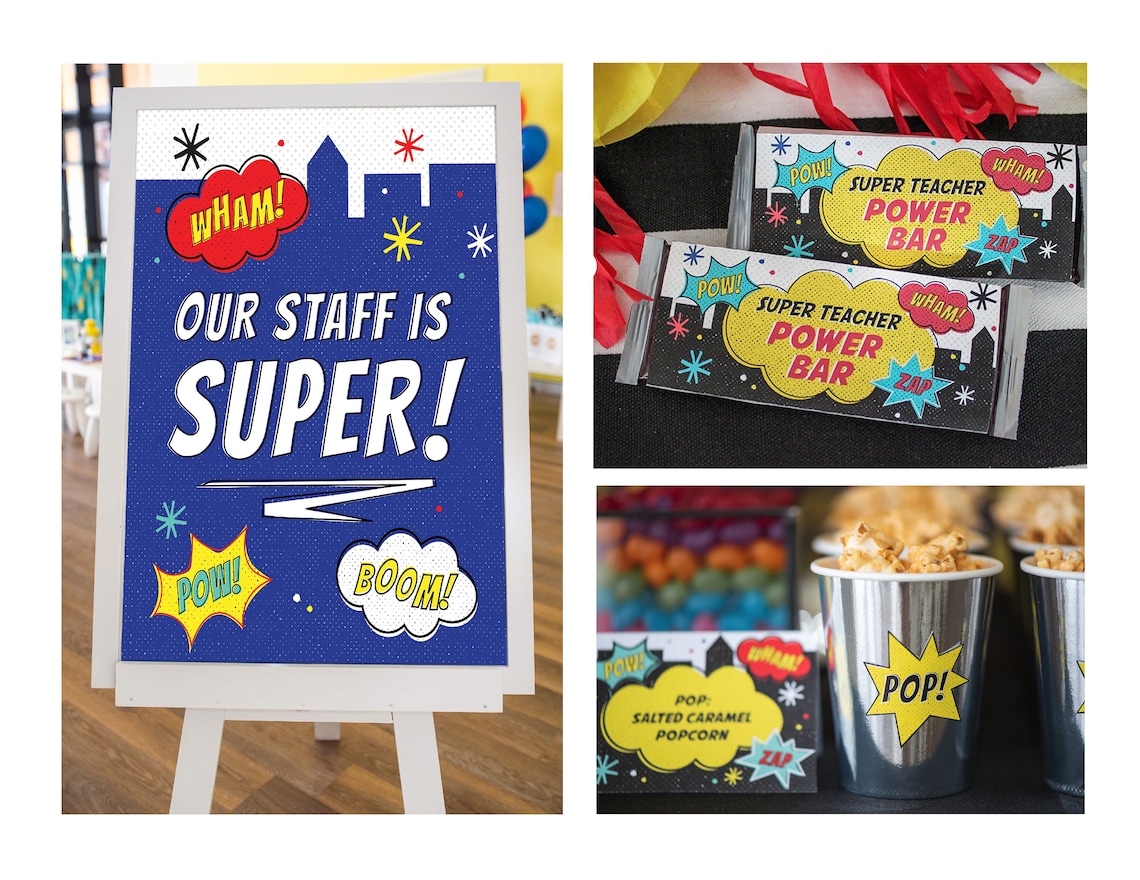 Teacher Appreciation Superhero Printable Pack, Superhero Teacher Gift ...