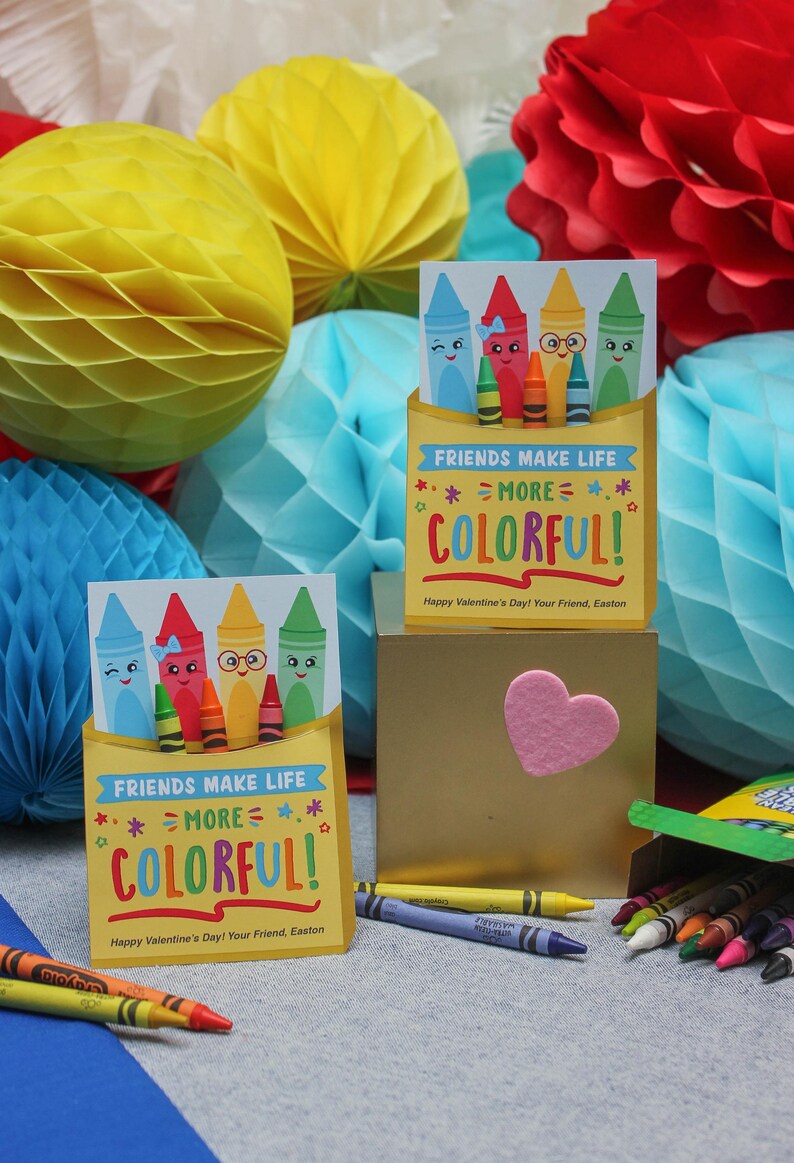 Crayon Kids Valentine, Crayon Box, Valentine Printable, Kids Valentines ...
