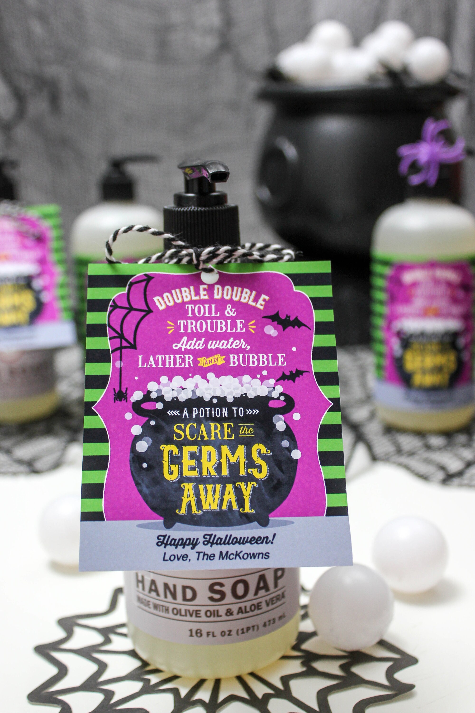 Scare the Germs Away Halloween Soap Printable, Halloween Gift Tags ...