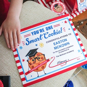 Smart Cookie Graduation Certificate Printable, EDITABLE PDF, Preschool ...