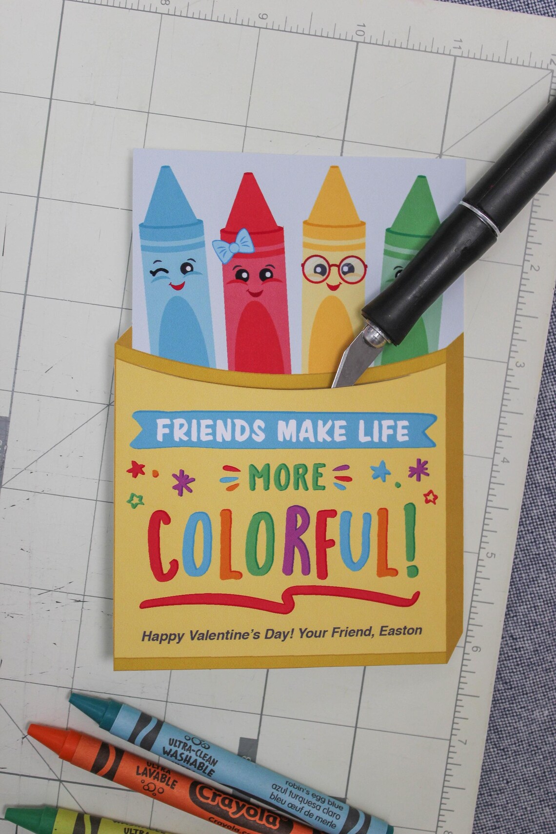 Crayon Kids Valentine, Crayon Box, Valentine Printable, Kids Valentines ...