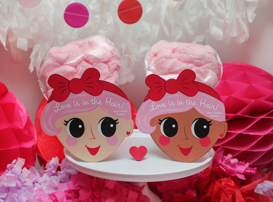Cotton Candy Valentine, Cotton Candy Valentine Printable, Kids ...