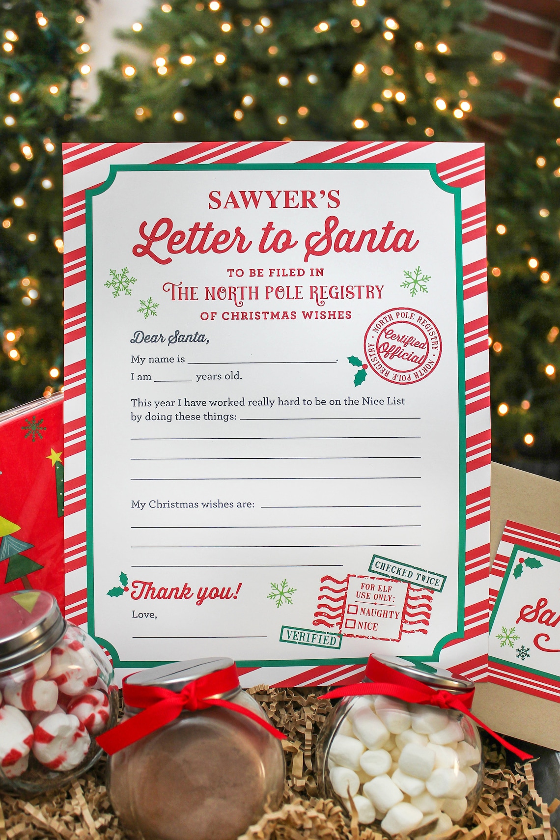 Letter to Santa and Hot Cocoa Gift Idea Printable Letter to | Etsy